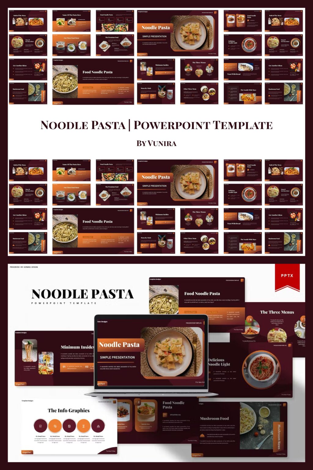 Noodle Pasta PowerPoint Template – MasterBundles