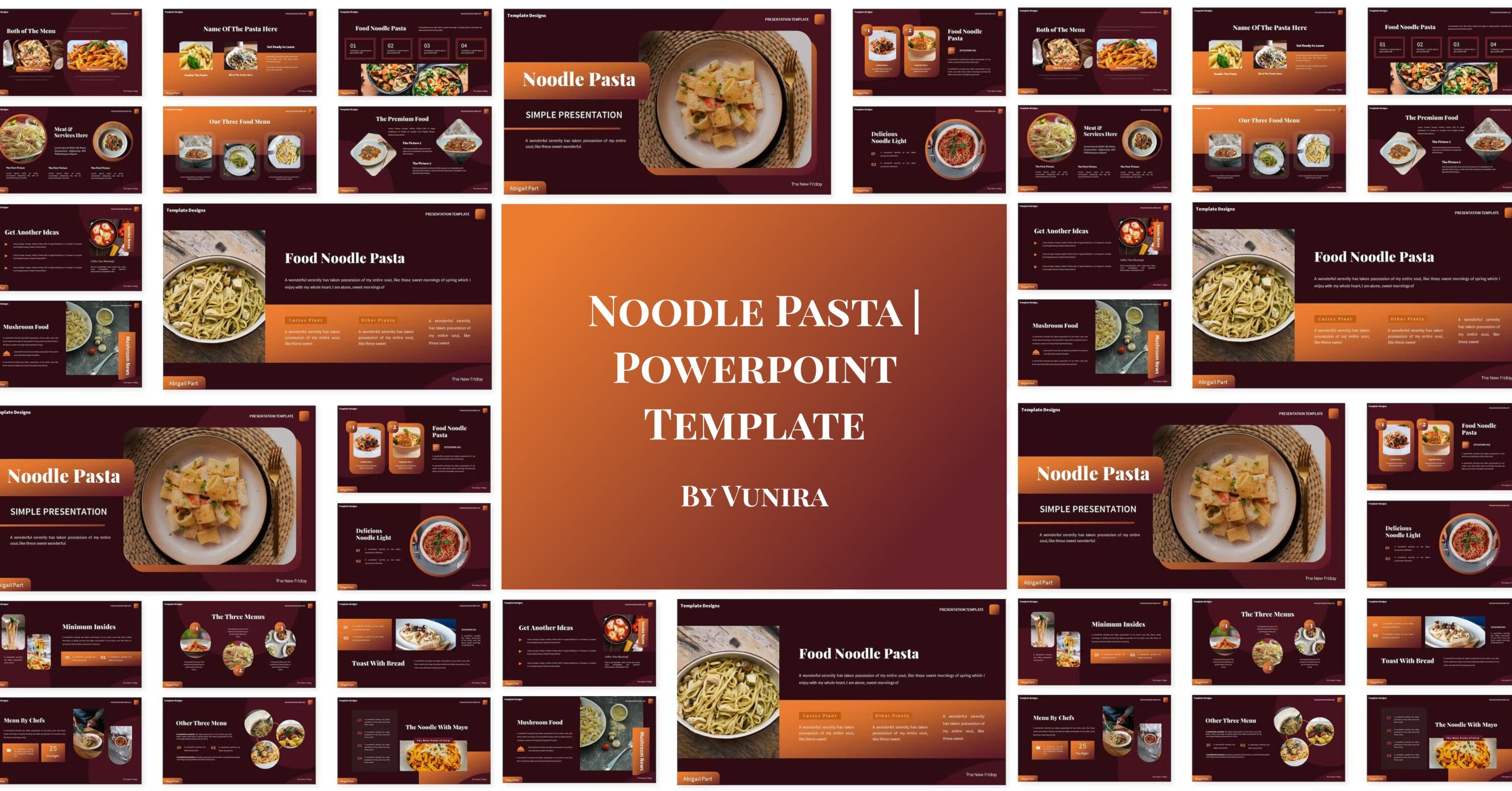 Noodle Pasta PowerPoint Template – MasterBundles