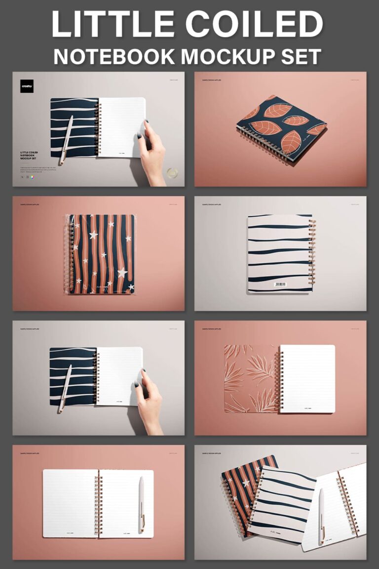 Little Coiled Notebook Mockup Set – MasterBundles