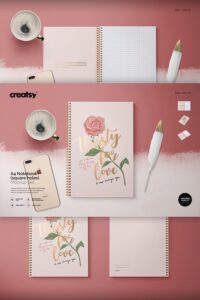 A4 Notebook Mockup Set (Square Holes) – MasterBundles
