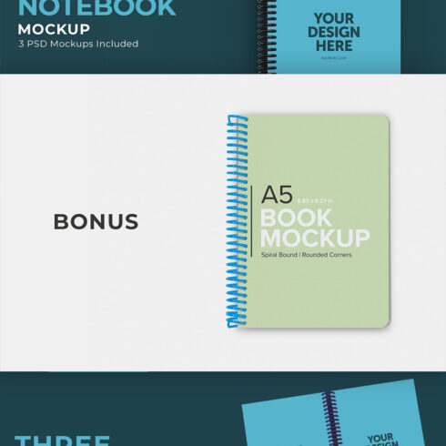 6x9 Spiral Bound Notebook Mockup | Master Bundles