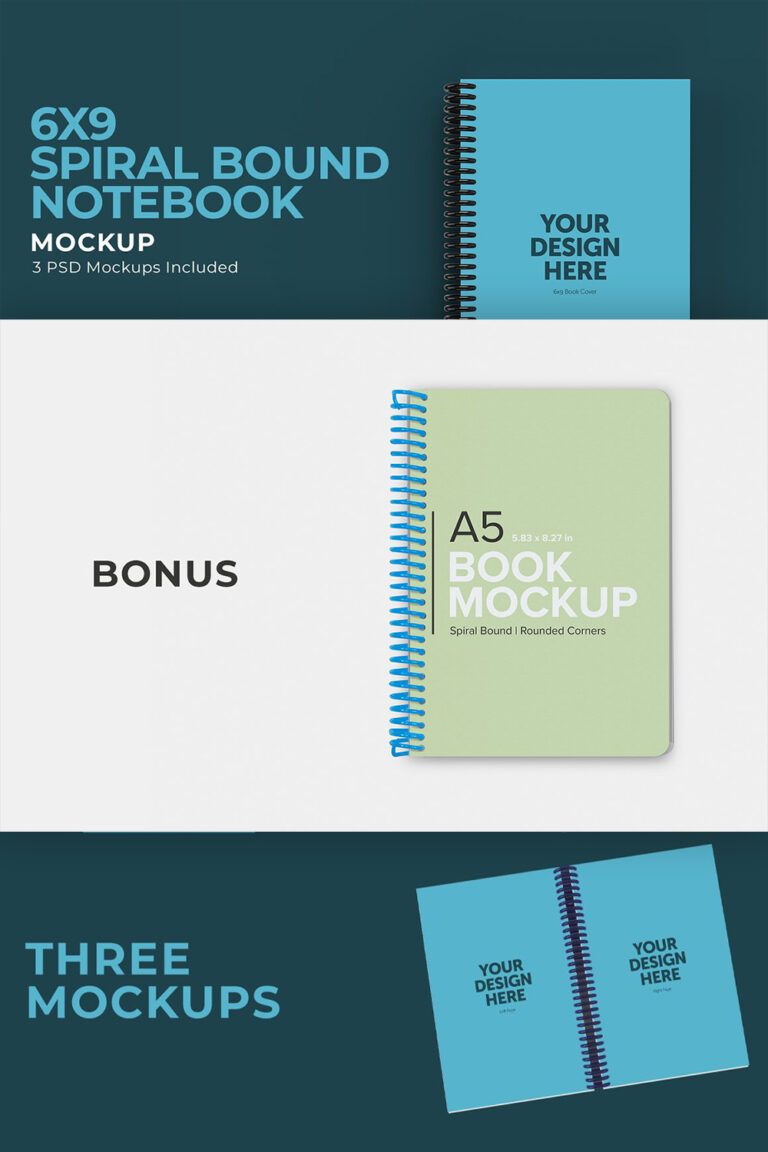6x9 Spiral Bound Notebook Mockup – MasterBundles