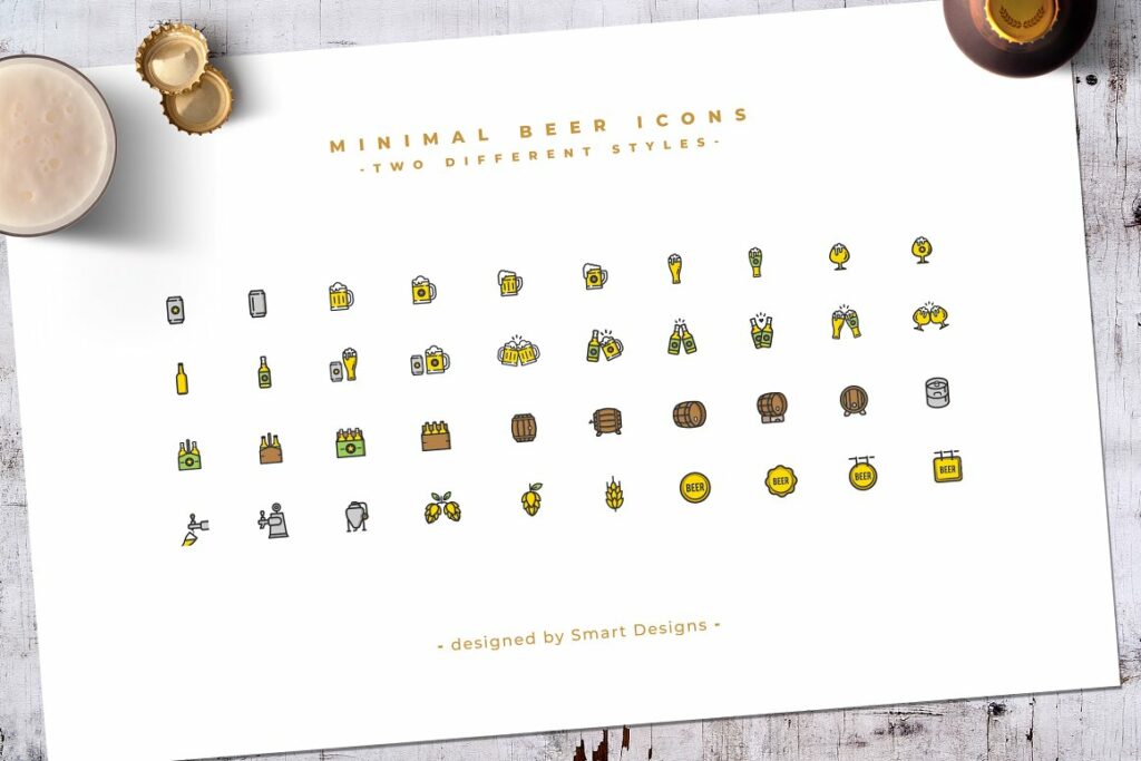40 Colorful Beer Icons Pack – MasterBundles