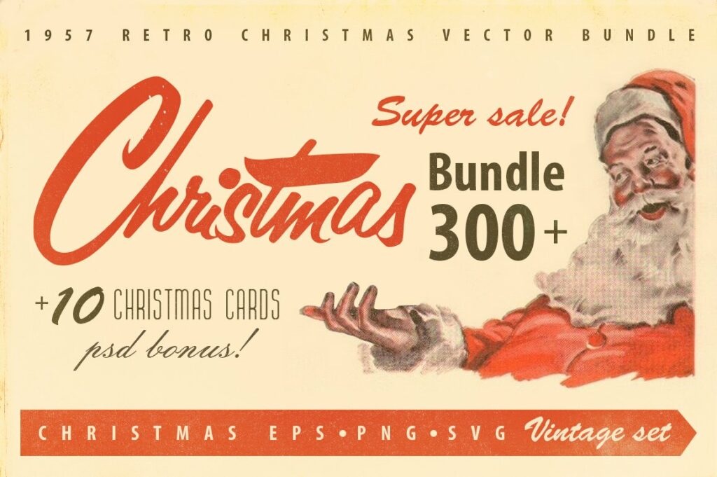 Vintage Christmas Bundle 300+ – MasterBundles