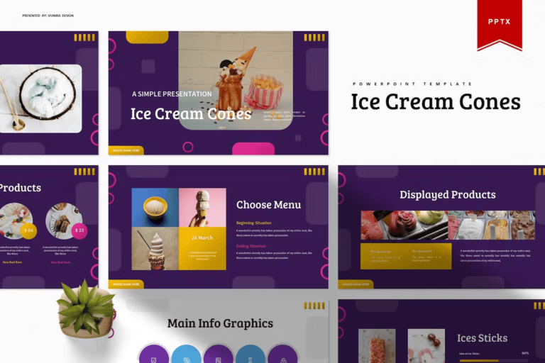 Ice Cream Cones PowerPoint Template – MasterBundles