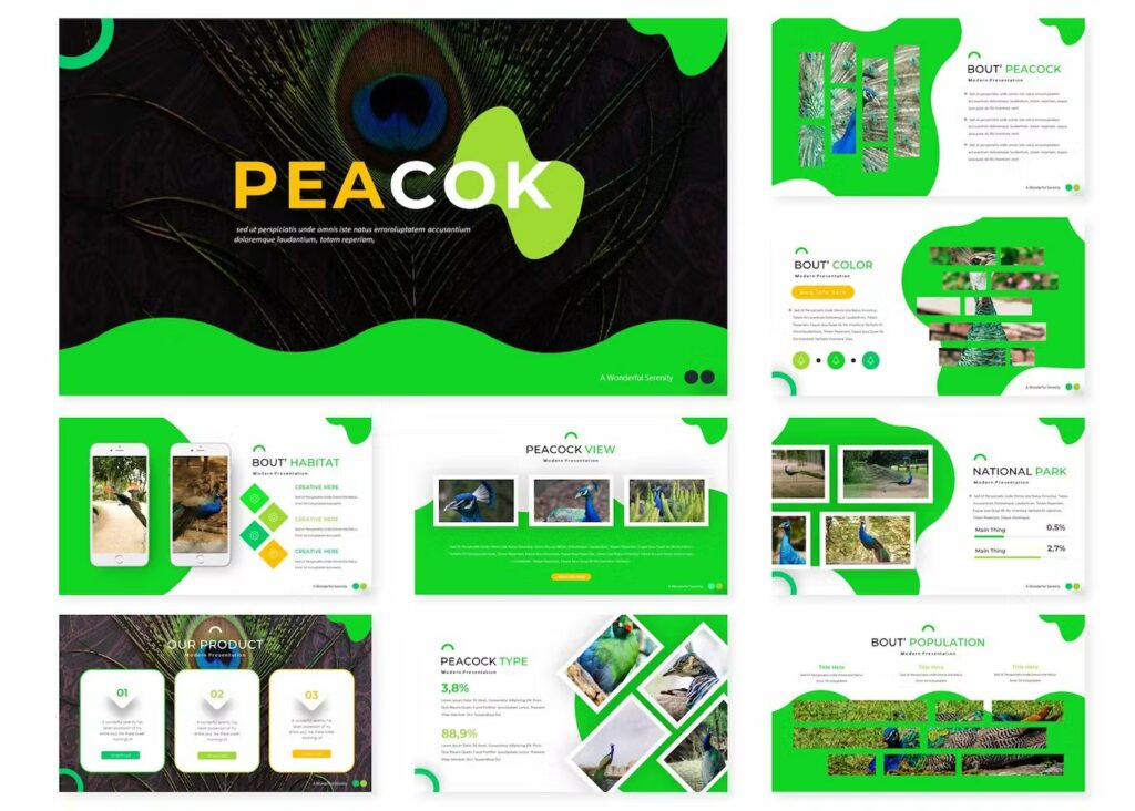 Peacock Powerpoint Template Masterbundles