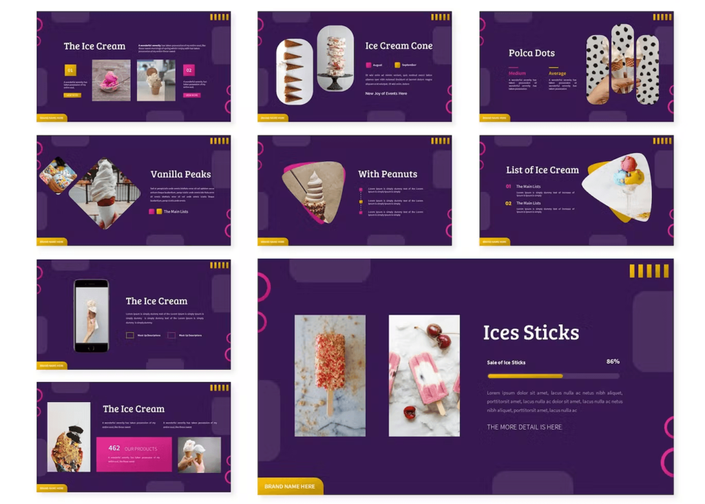 Ice Cream Cones PowerPoint Template – MasterBundles