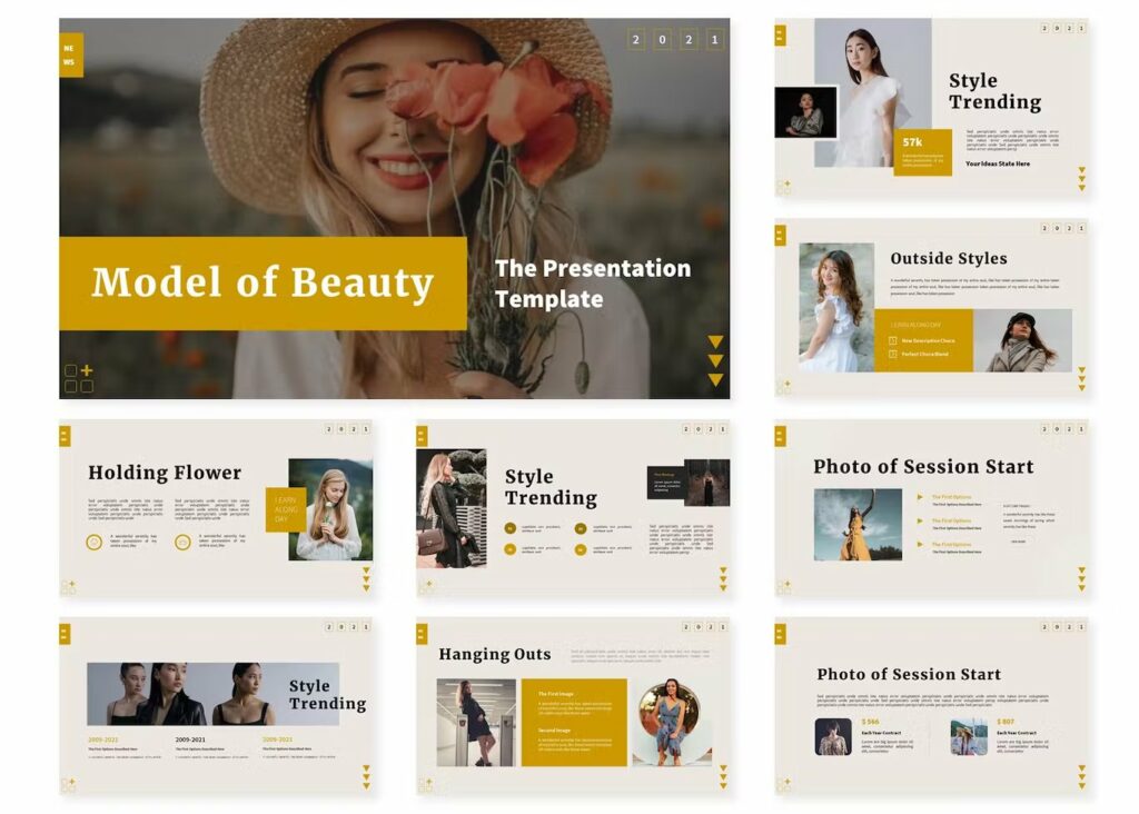 Model of Beauty Google Slides Template – MasterBundles