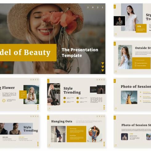 Model of Beauty Google Slides Template | Master Bundles