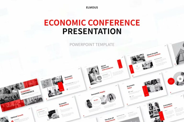 Economic Conference Powerpoint Template Presentations | Master Bundles