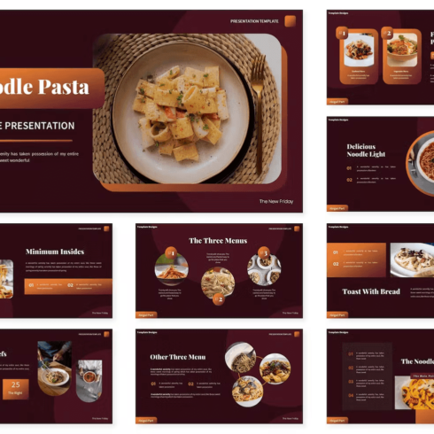 Noodle Pasta PowerPoint Template | MasterBundles