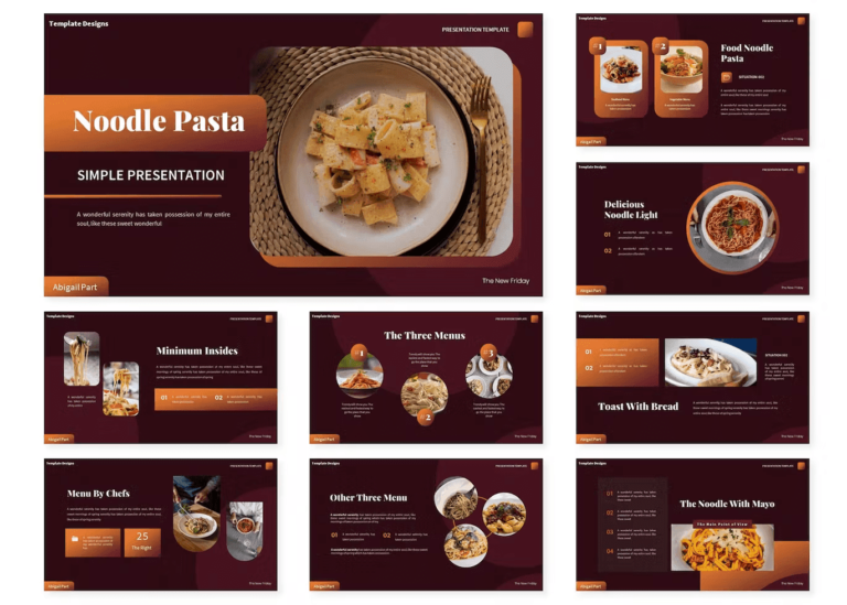 Noodle Pasta PowerPoint Template – MasterBundles