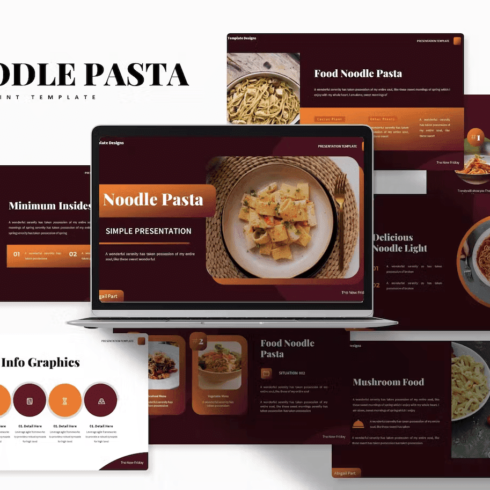 Noodle Pasta PowerPoint Template – MasterBundles