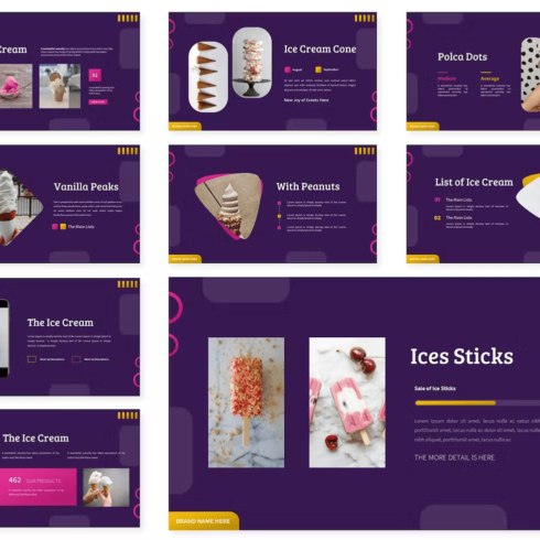 Ice Cream Cones Google Slides Template | Master Bundles