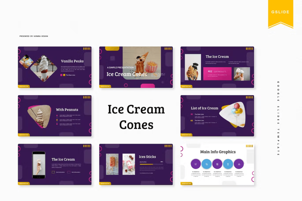 Ice Cream Cones Google Slides Template – MasterBundles