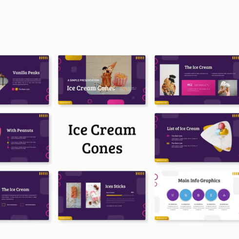 Ice Cream Cones Google Slides Template | Master Bundles