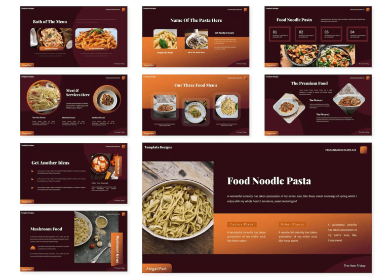 Noodle Pasta PowerPoint Template – MasterBundles