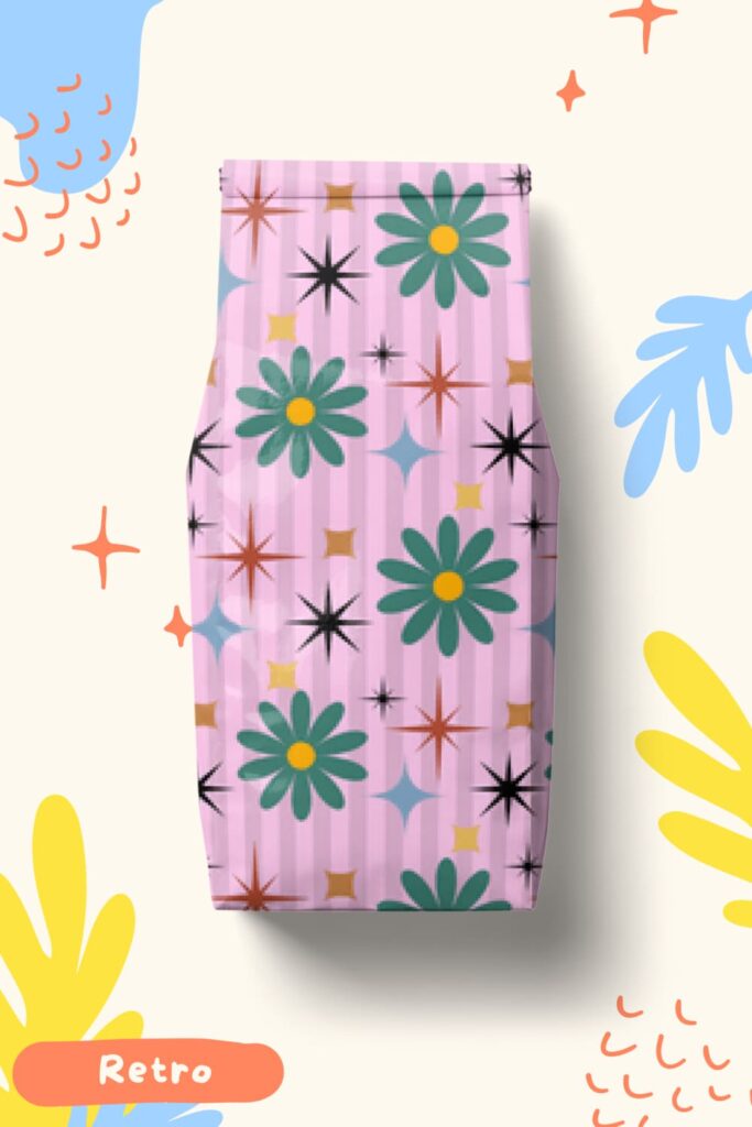 12 Retro Patterns on Pink Background – MasterBundles
