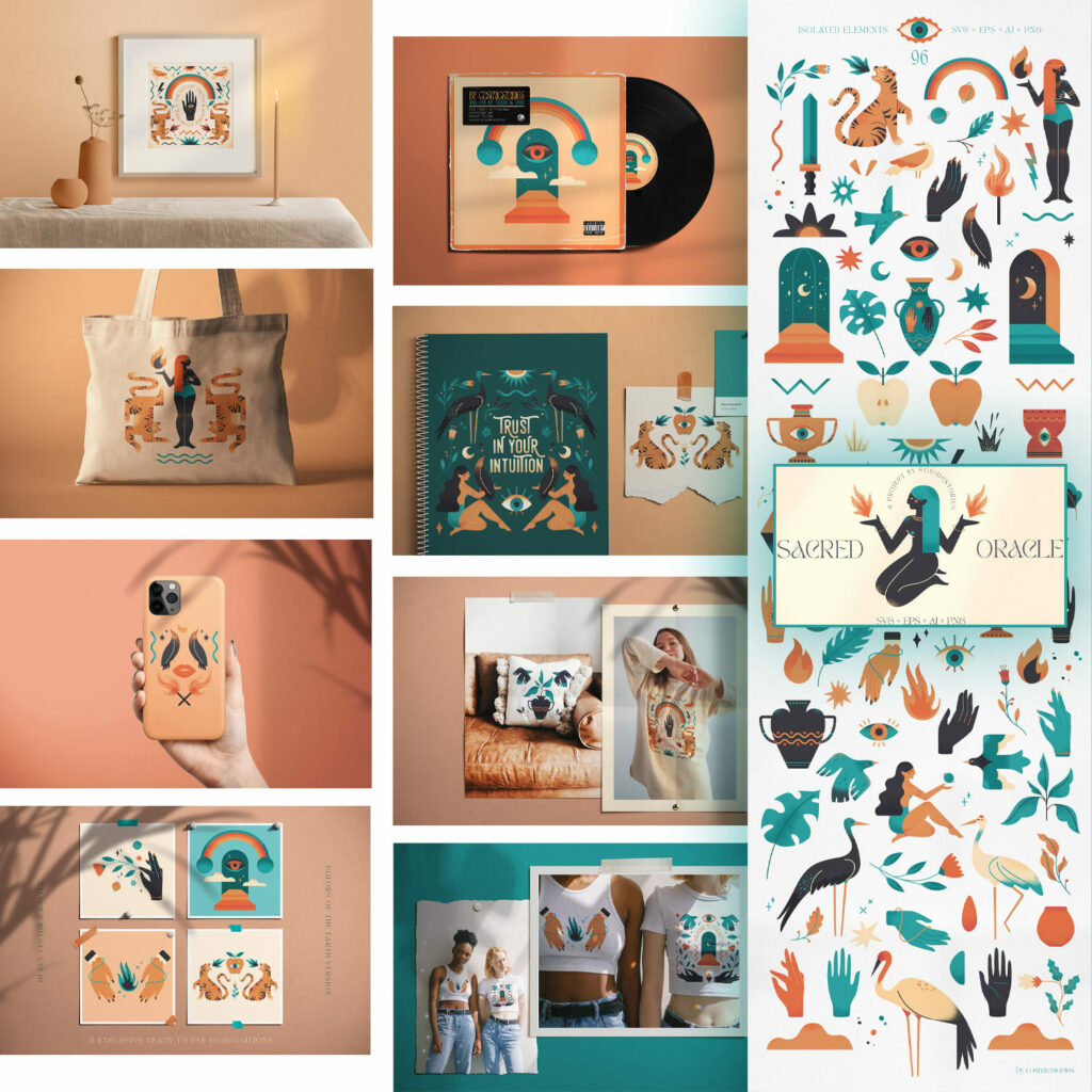 Sacred Oracle Vector Illustrations Bundle – MasterBundles