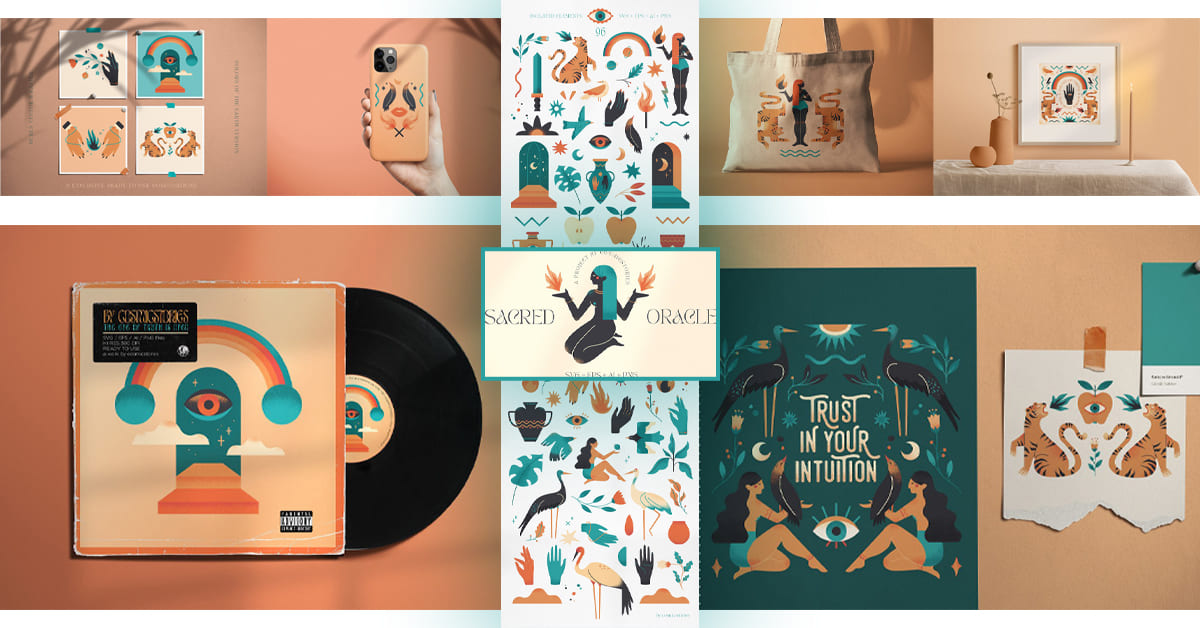 Sacred Oracle Vector Illustrations Bundle – MasterBundles