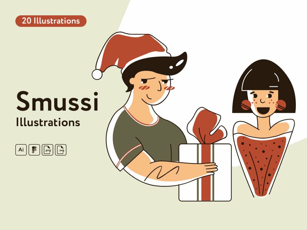 Smussi Christmas Illustrations – MasterBundles