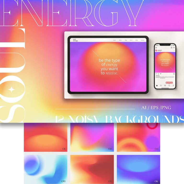 18 Colorful Gradient Backgrounds | MasterBundles