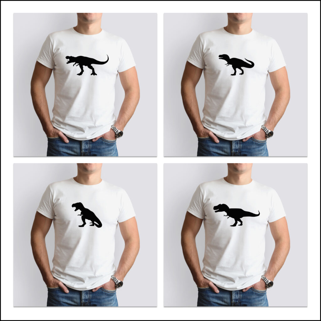 T-rex Silhouette SVG T-shirt Designs Bundle – MasterBundles