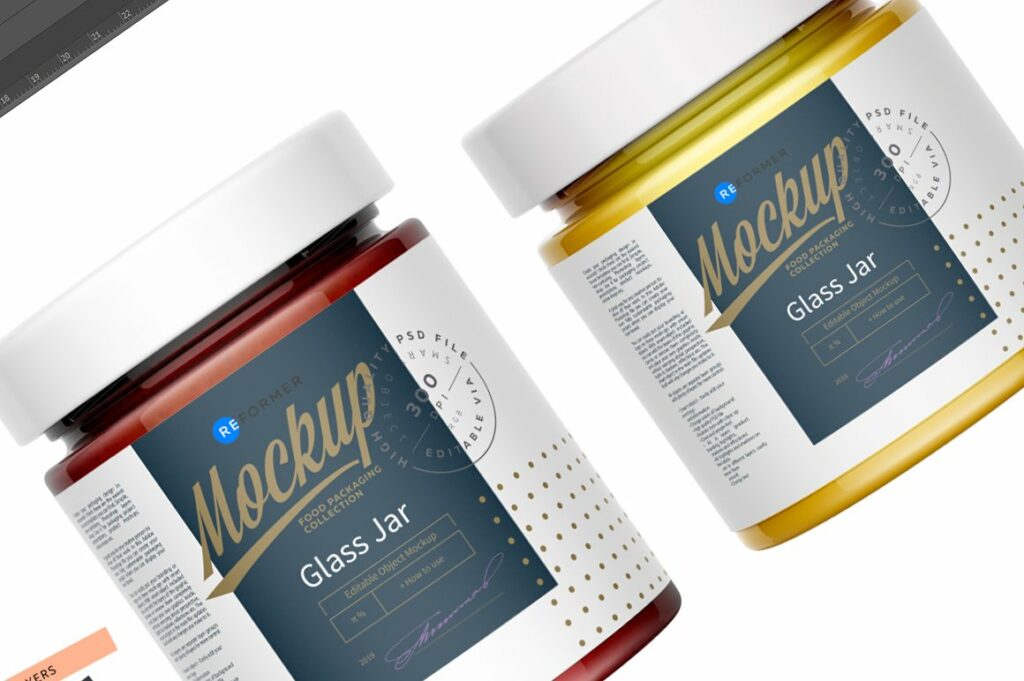 Two Glass Jar Mockup – MasterBundles