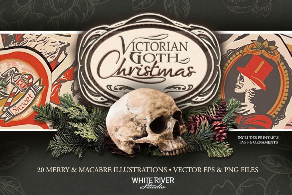 Victorian Goth Christmas Linocuts – MasterBundles