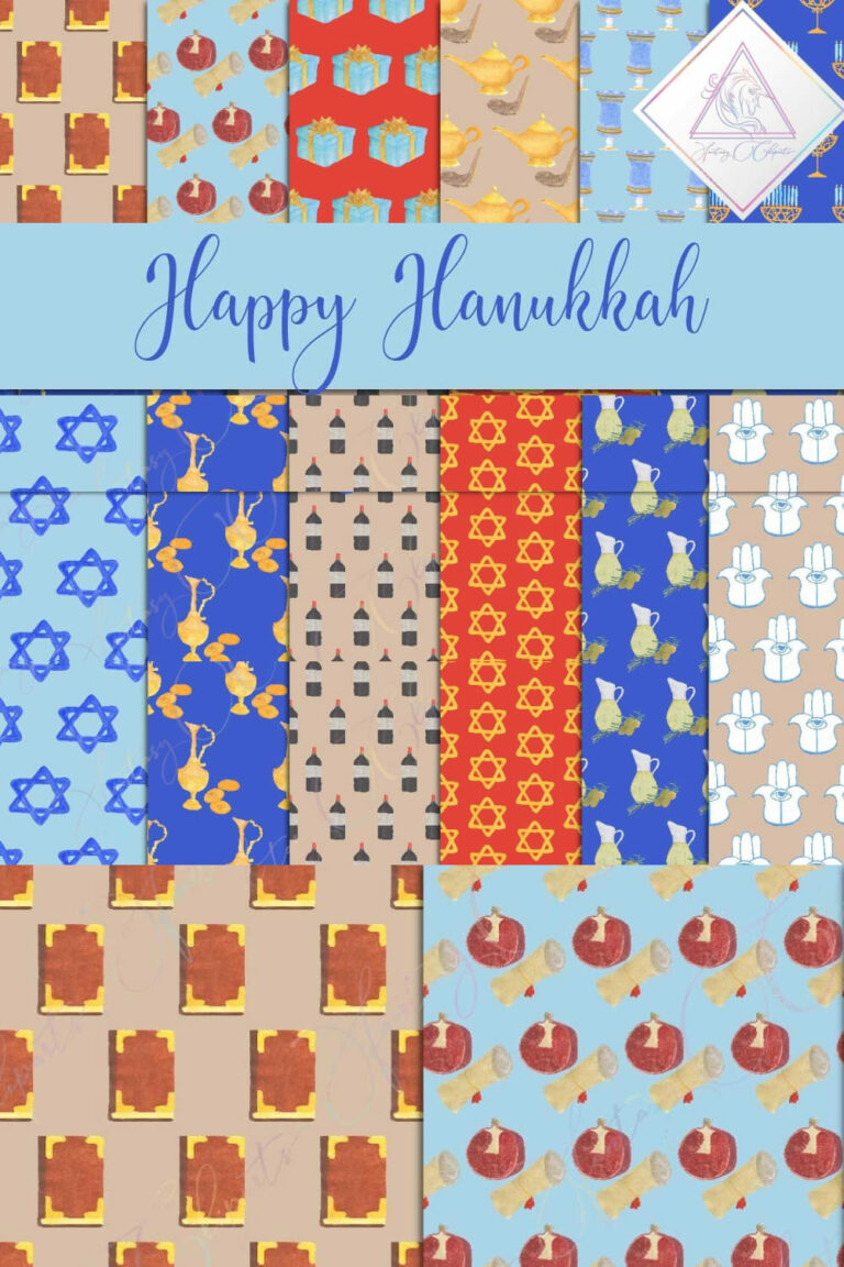 Watercolor Hanukkah Digital Paper – MasterBundles