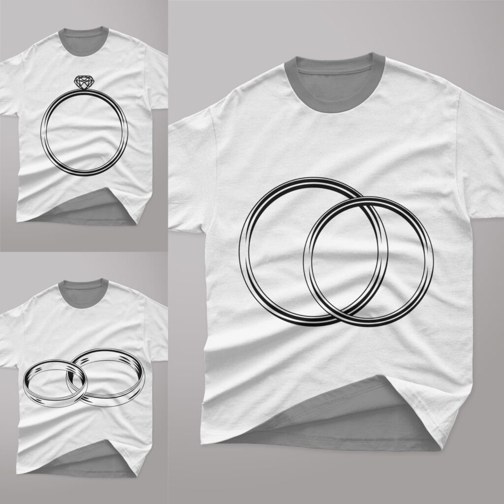 Wedding Ring T-shirt Designs Bundle – MasterBundles