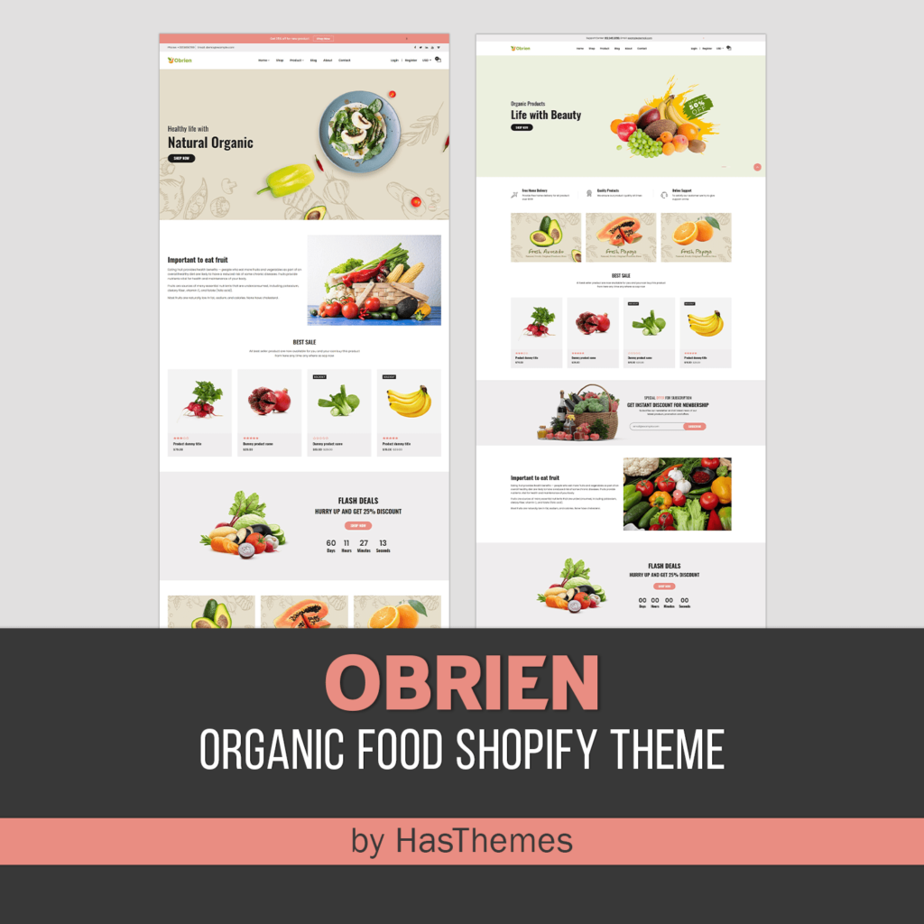 Organic Food Shopify Theme – Obrien – MasterBundles