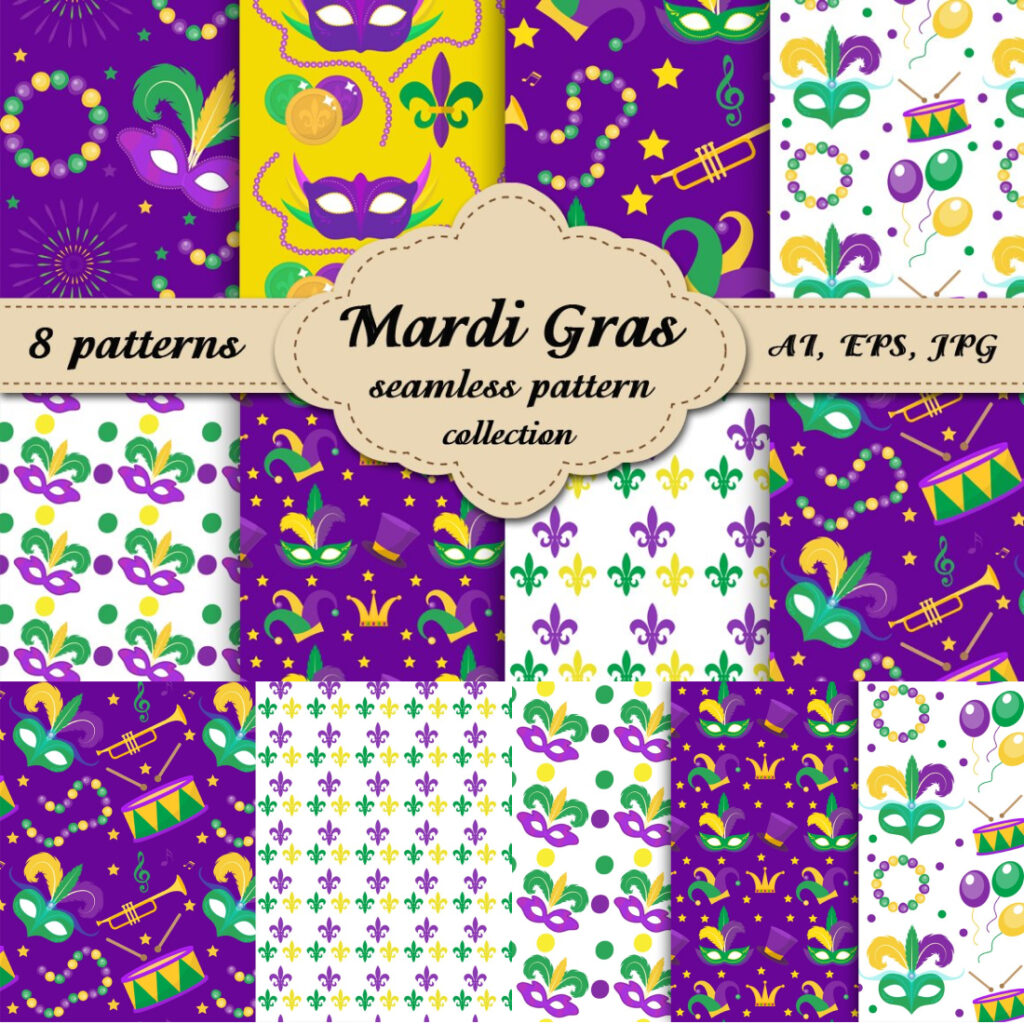 Mardi Gras Seamless Pattern – MasterBundles