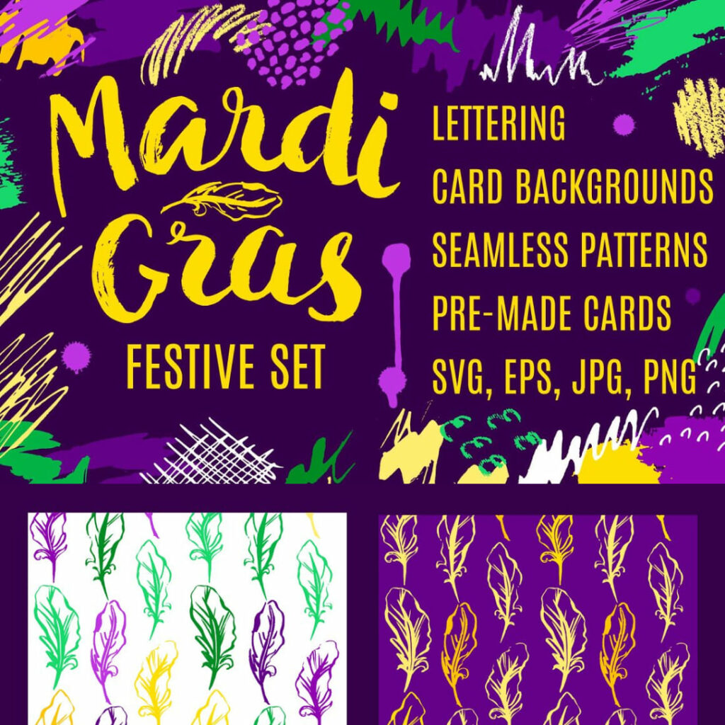 Mardi Gras Balloons Digital Paper – MasterBundles