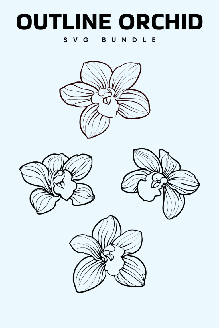 Outline Orchid SVG Designs – MasterBundles