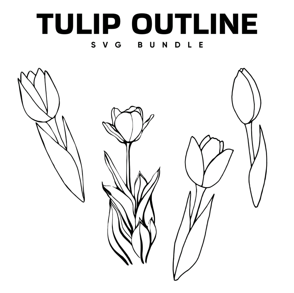 Tulip Outline SVG – MasterBundles