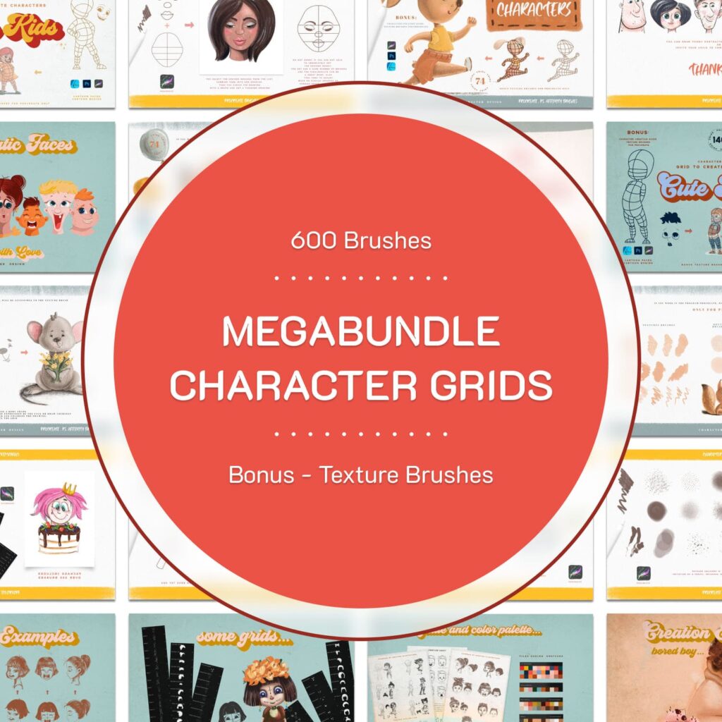 MEGABUNDLE Character Grids – MasterBundles