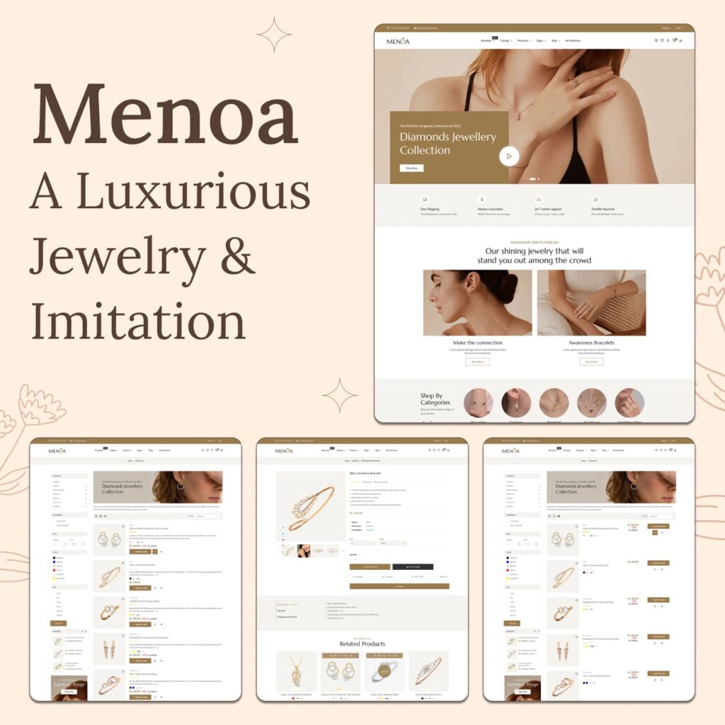 Menoa - A Luxurious Jewelry & Imitation - Shopify Responsive Theme ...