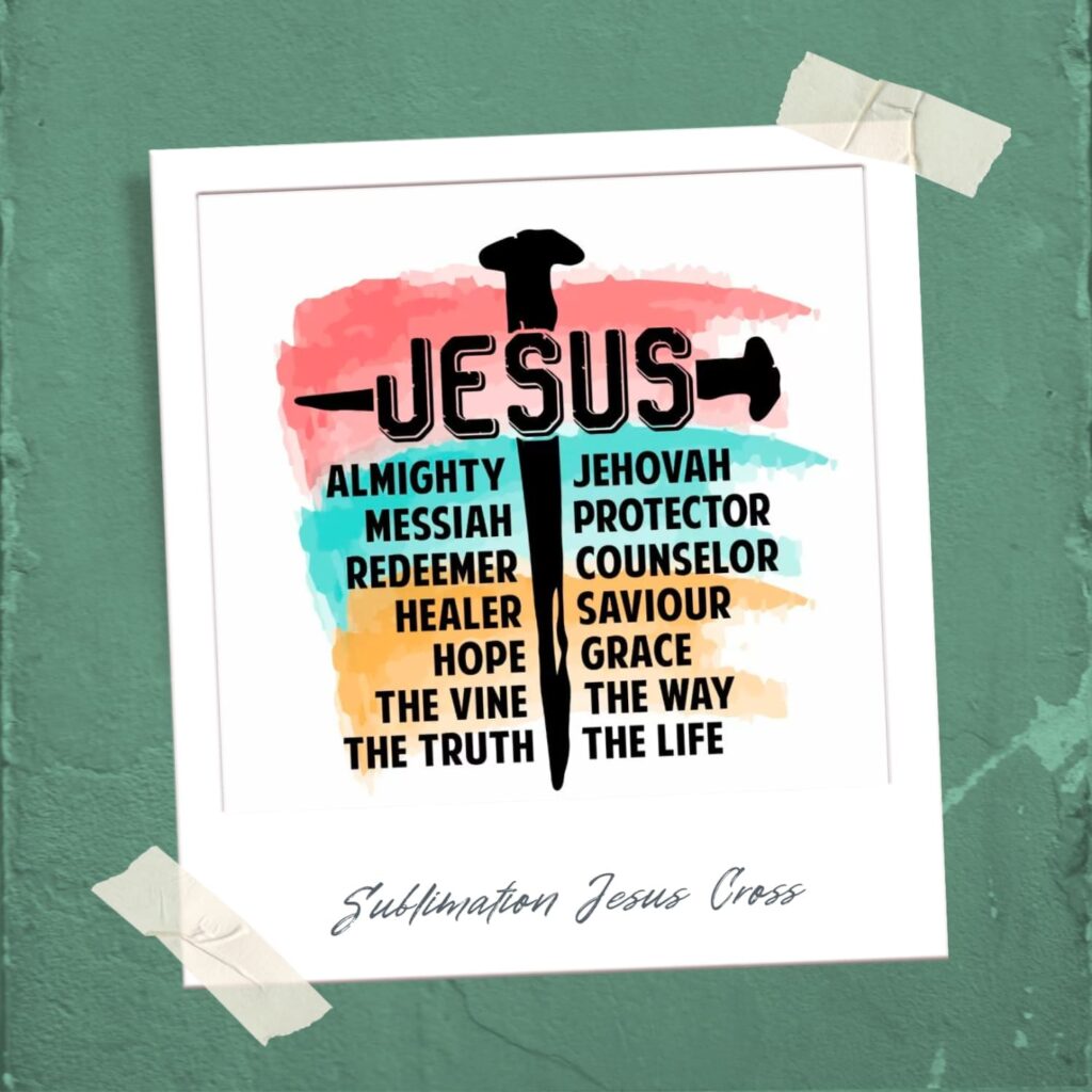 Sublimation Jesus Cross Watercolor PNG for Christian T-Shirt ...