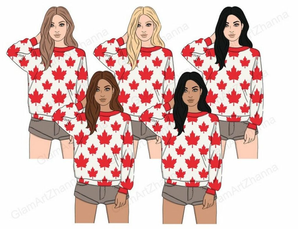 Canada Day Girls Clipart – MasterBundles