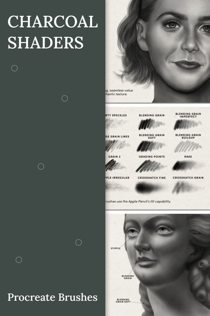 Charcoal Shaders – Procreate Brushes – MasterBundles