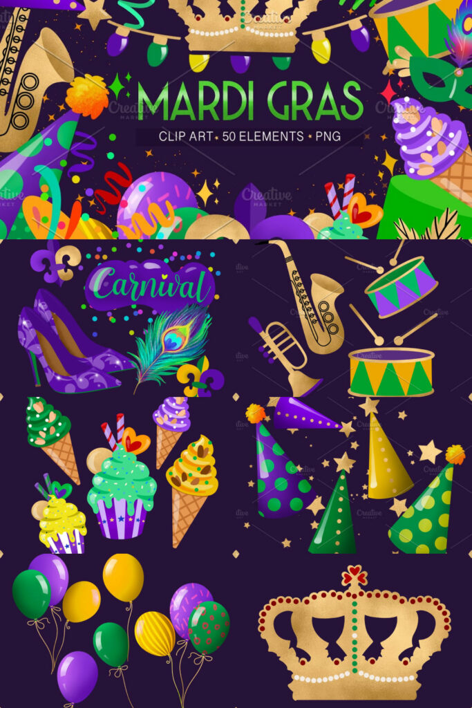 Mardi Gras Carnaval Clip Art – MasterBundles
