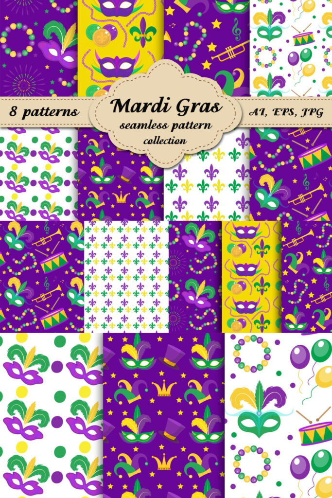 Mardi Gras Seamless Pattern – MasterBundles