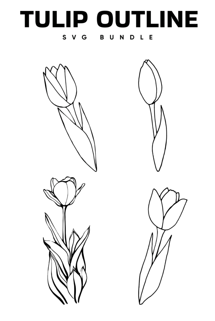 Tulip Outline SVG – MasterBundles
