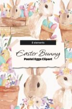 Easter Bunny Pastel Eggs Clipart Kit – MasterBundles