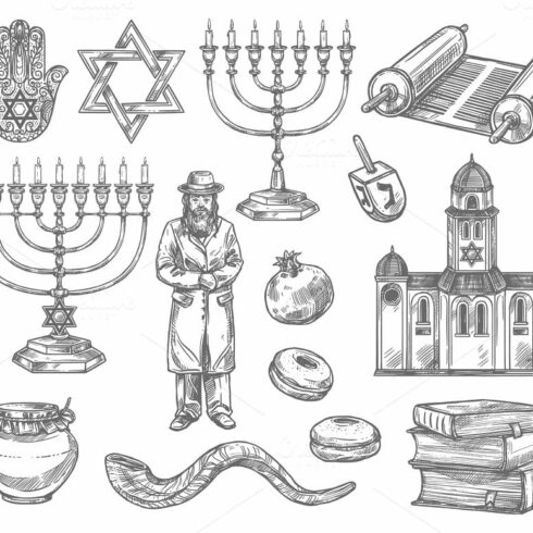 Judaism Religion Symbols, Jewish | Master Bundles