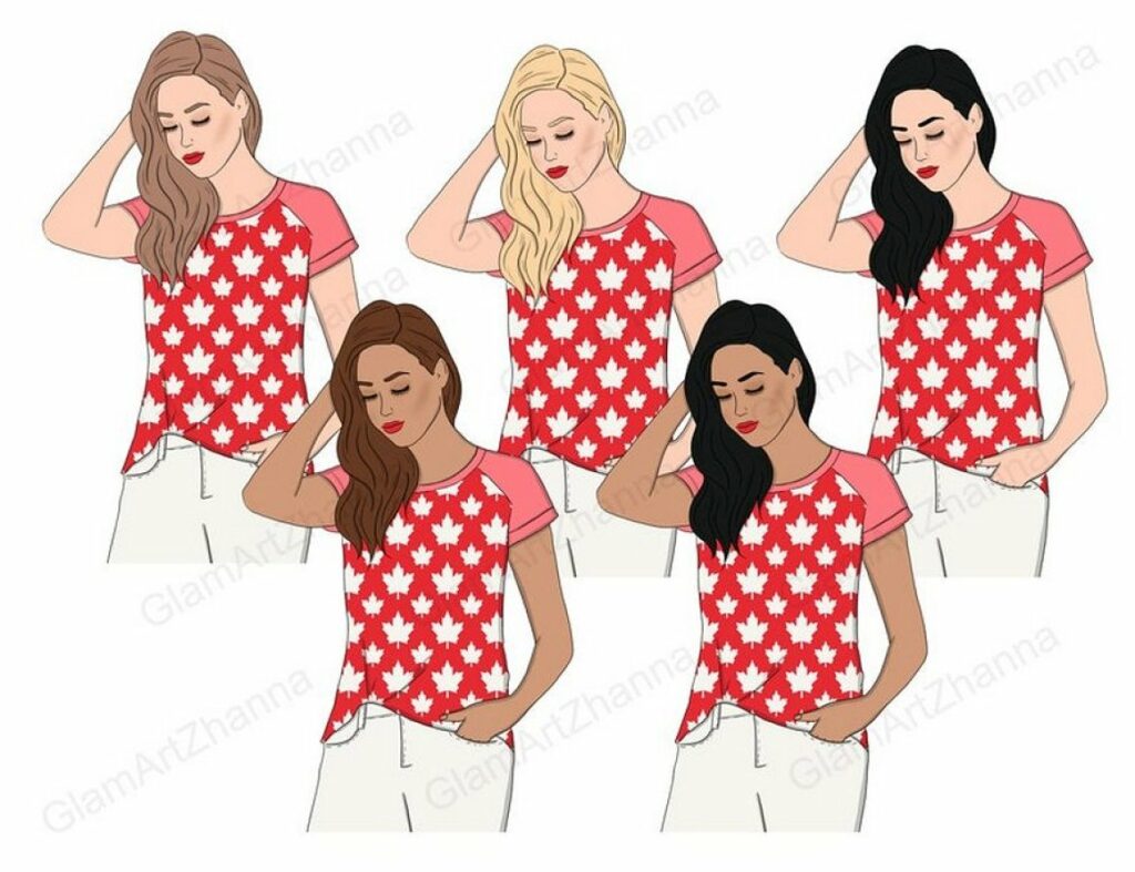 Canada Day Girls Clipart – MasterBundles