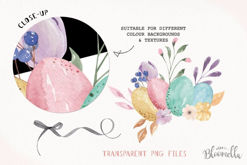 Easter Bunny Pastel Eggs Clipart Kit – MasterBundles