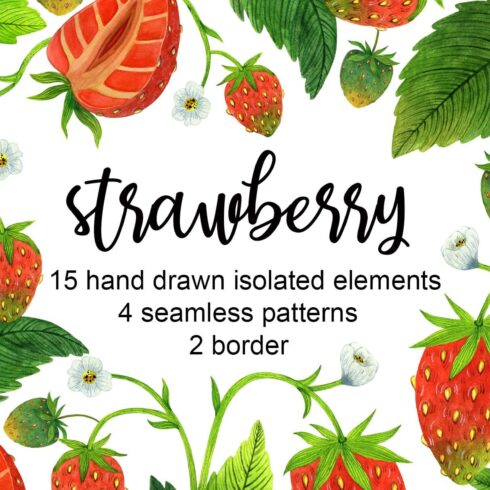 Strawberry Watercolor Clipart, Summer Berry Set | Master Bundles