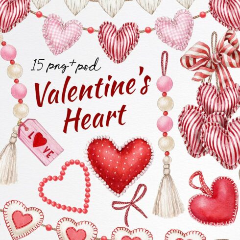 Valentine Bunting Heart Clipart | Master Bundles